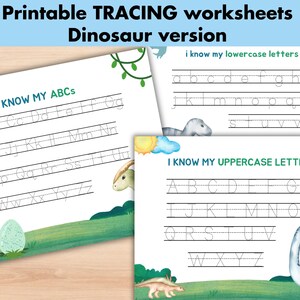 Dinosaur Alphabet Tracing Sheets Handwriting Practice, Preschool ...