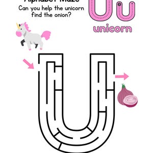 Printable Alphabet Maze Worksheets for Kids, Letter Maze Puzzle Game ...