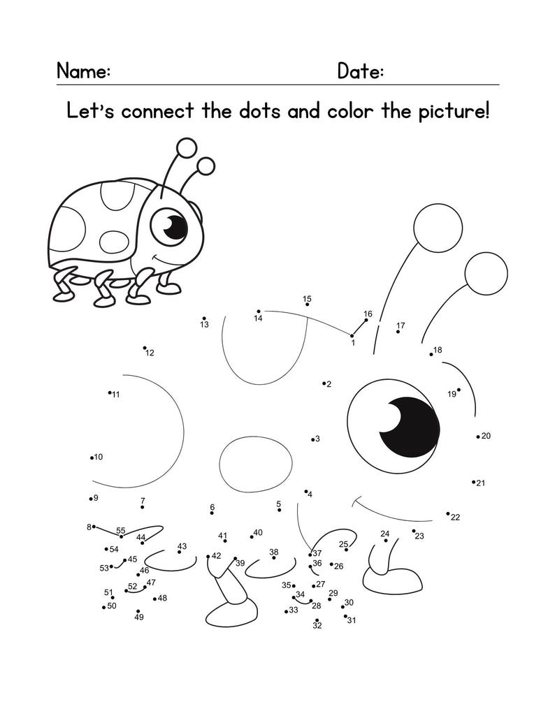 Dot to Dot Worksheet Connect the Dots Printable Pages, Preschool ...