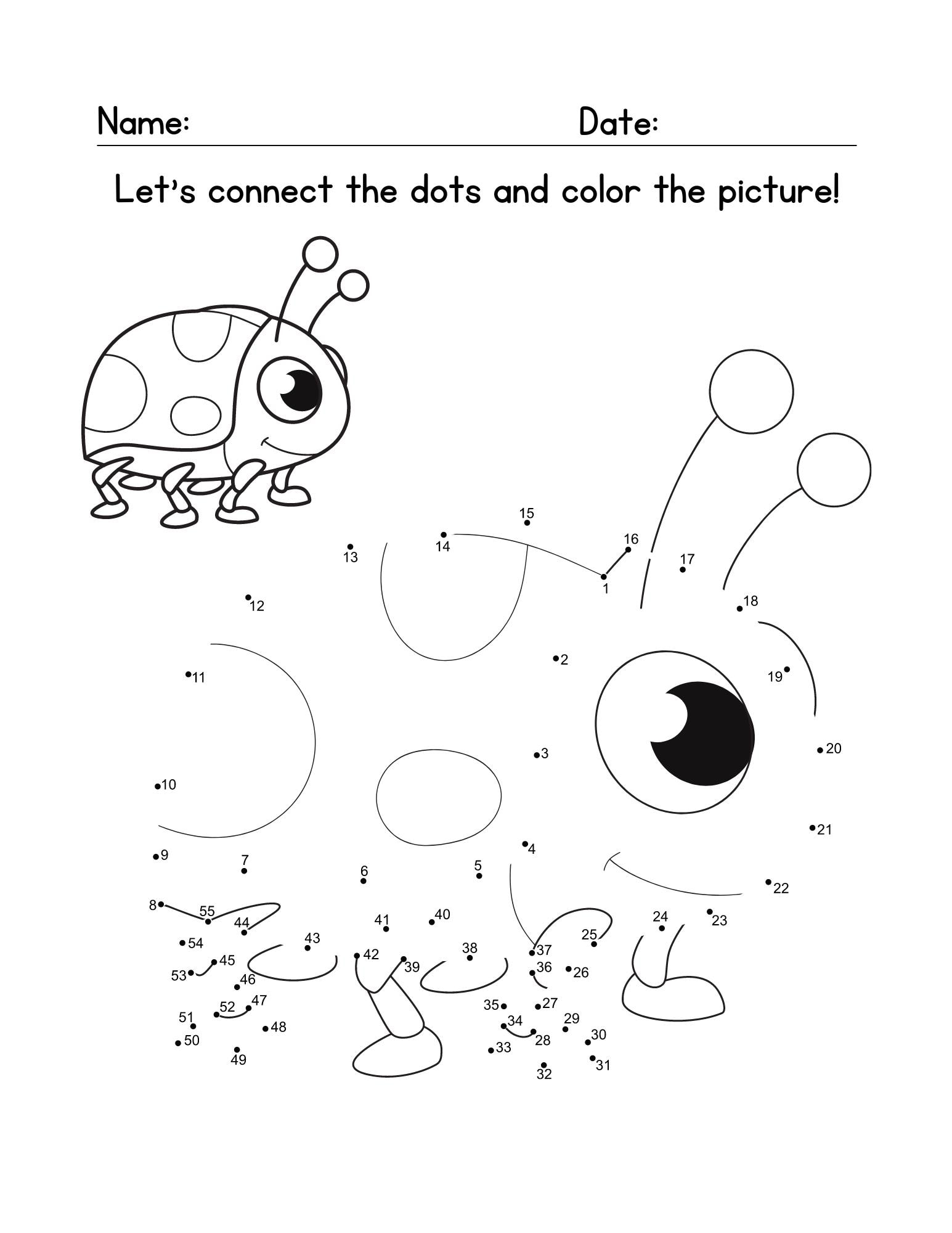 Dot to Dot Worksheet Connect the Dots Printable Pages, Preschool ...