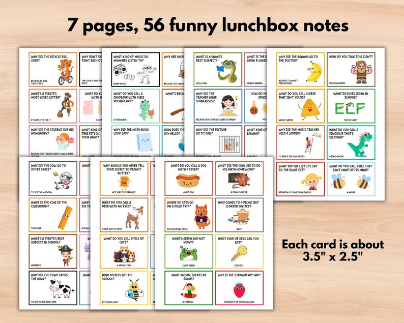 Lunchbox Jokes Printable, Funny Lunch Notes for Kids, School Jokes ...