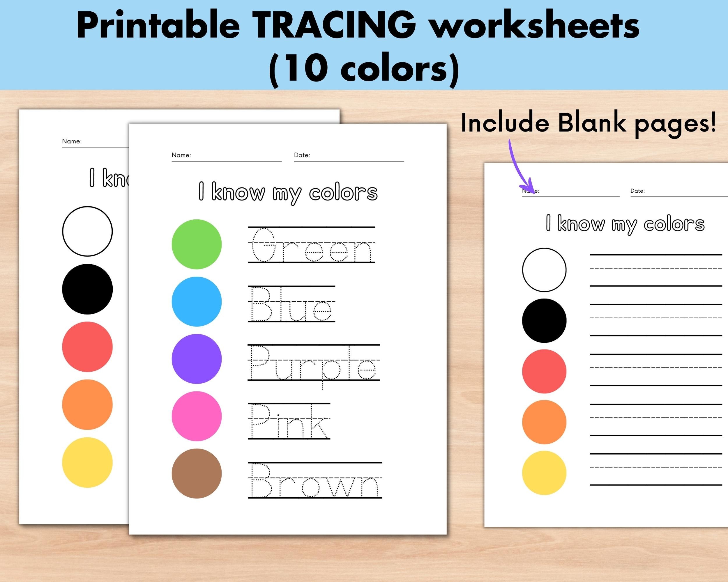 Blank Tracing Worksheets