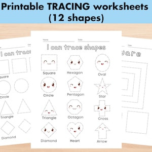 Printable Shape Tracing Worksheet, Preschool Basic Shape Homeschool ...