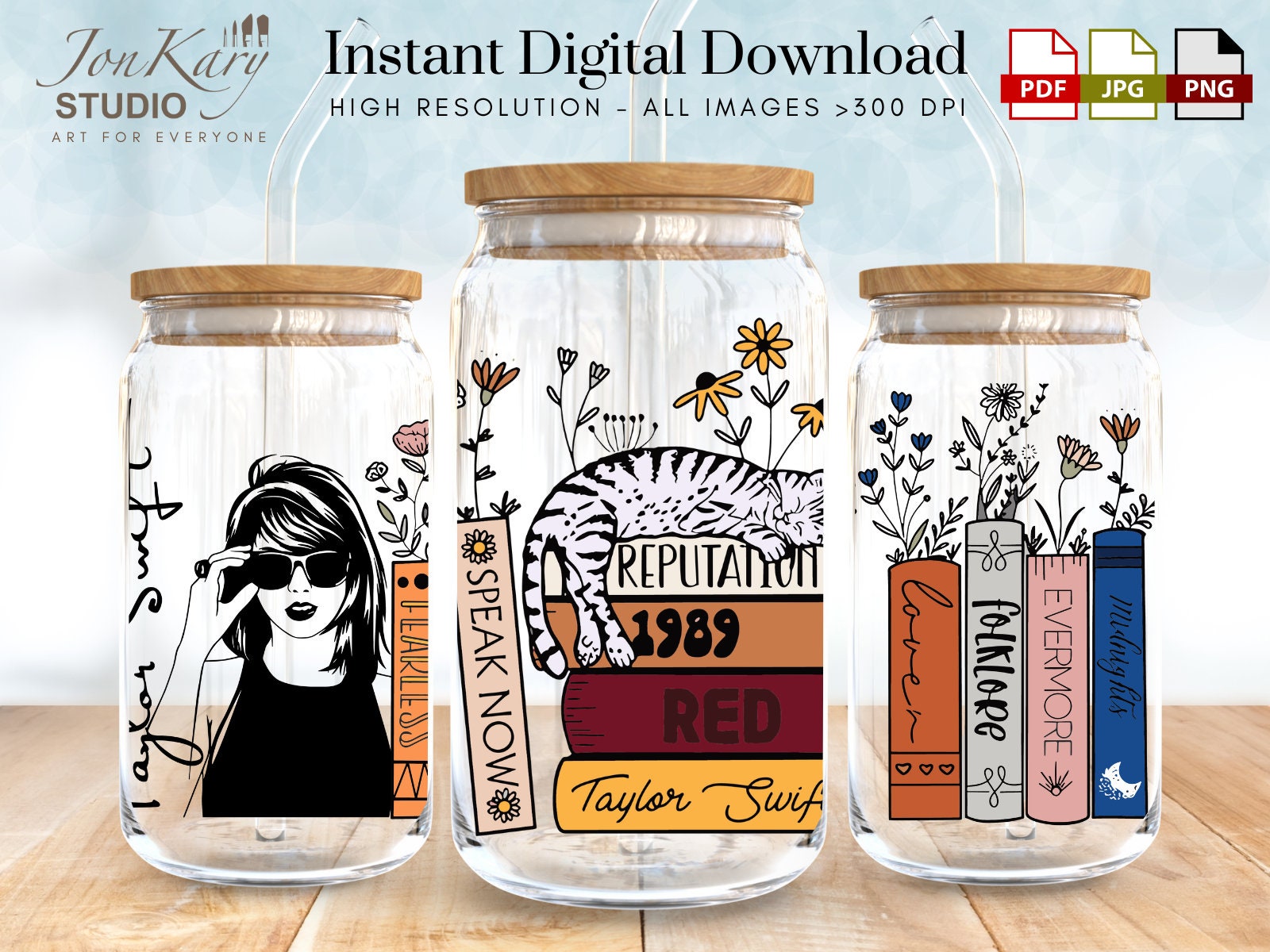 Taylor's Musical Album 16 Oz Libbey Glass Can Wrap Swift Printable ...