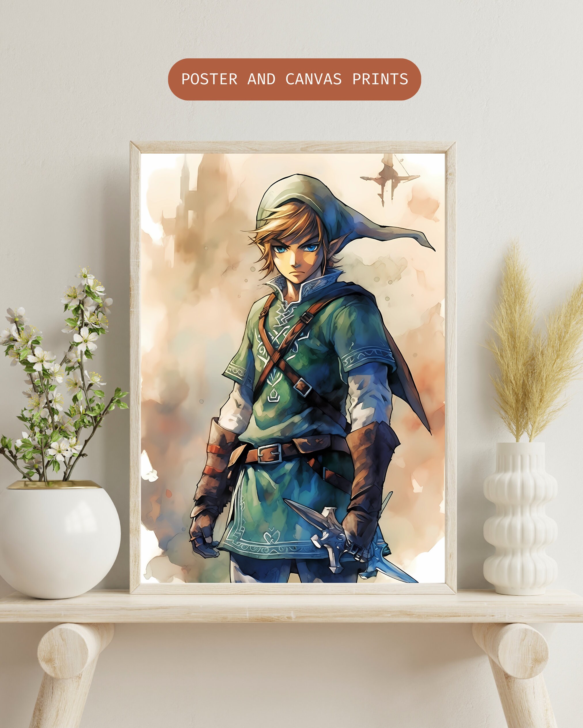 Link And Zelda Drawings In Color