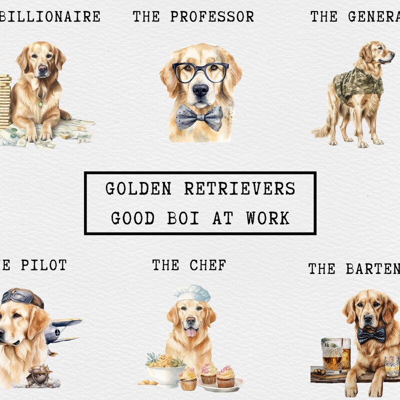 Golden Retriever Chef Art - Etsy