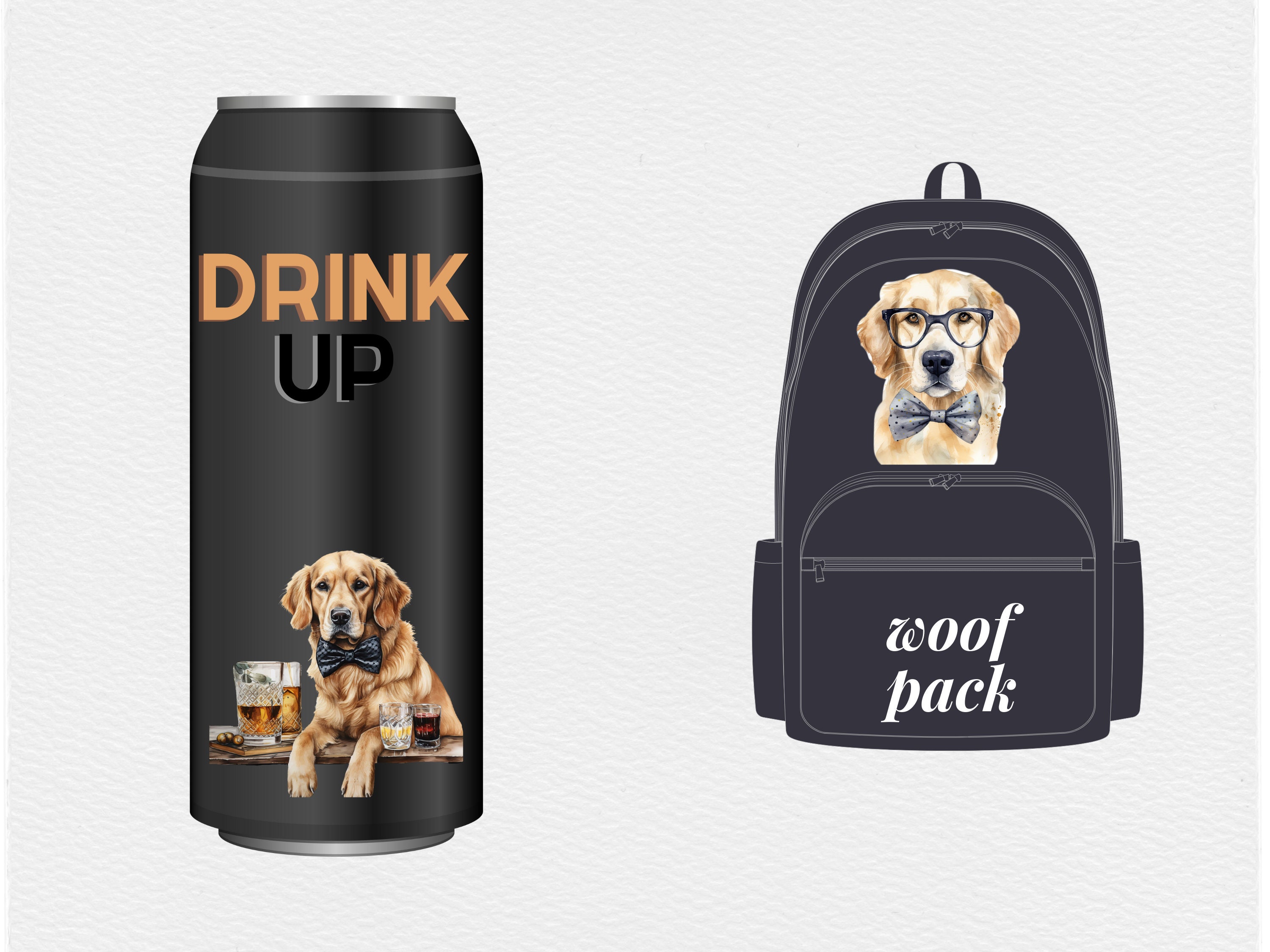 Golden Retriever Clipart, Good Boi at Work Clipart, Watercolor 14 Png ...