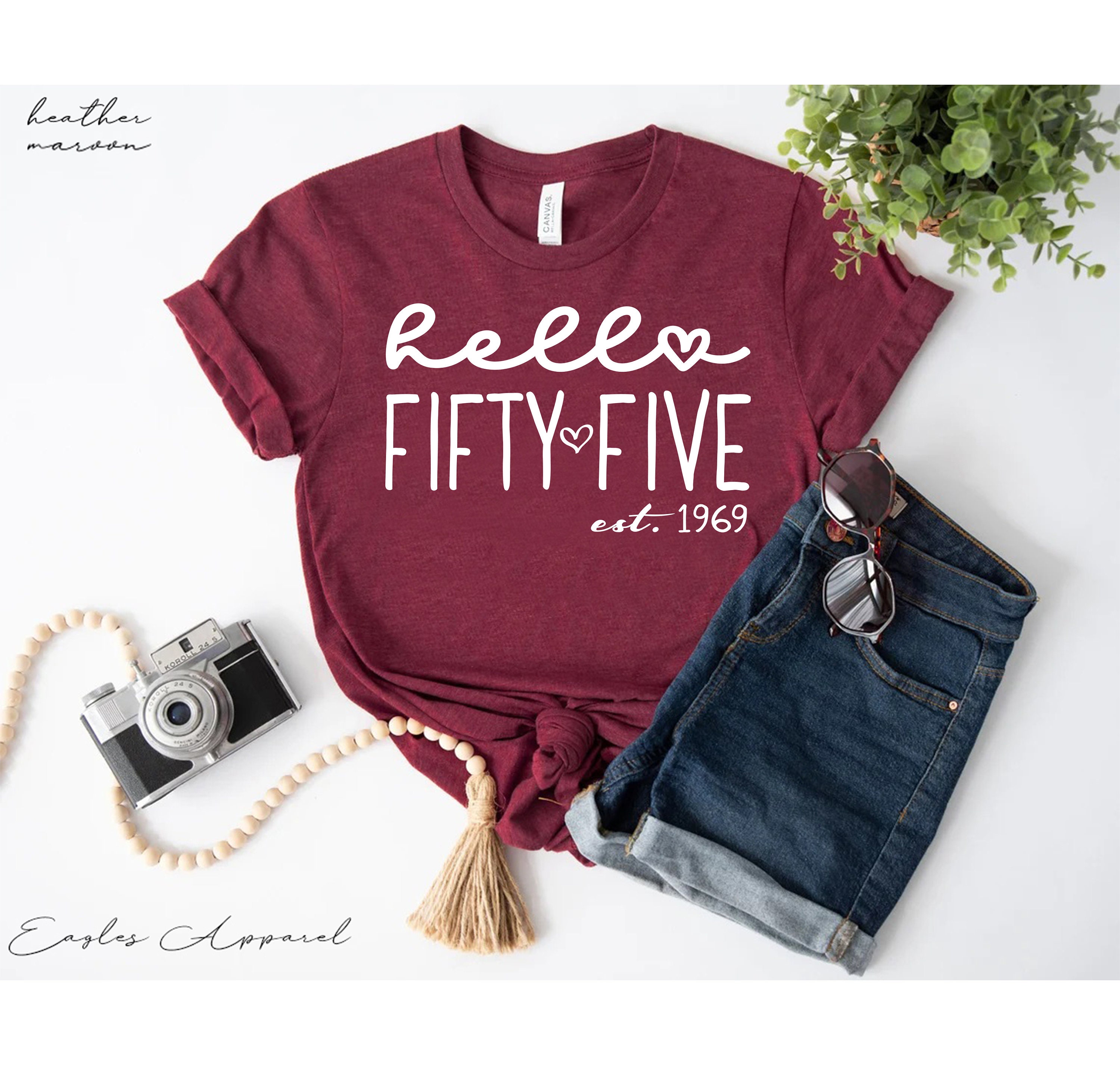 Hello Fifty Five Shirt, 55th Birthday Shirt, 55th Birthday Gift, 55th ...