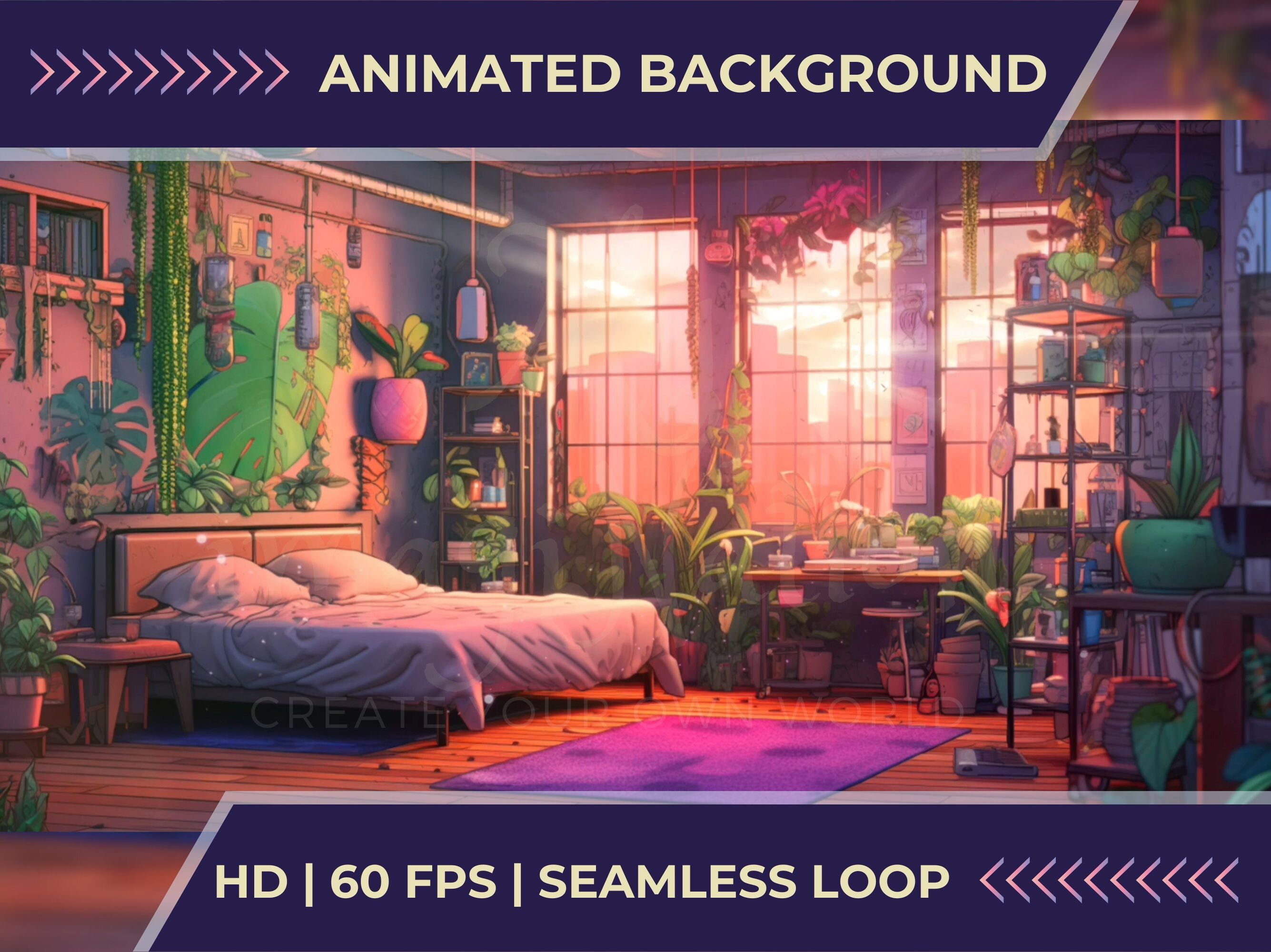 Cartoon Background Scene Bedroom