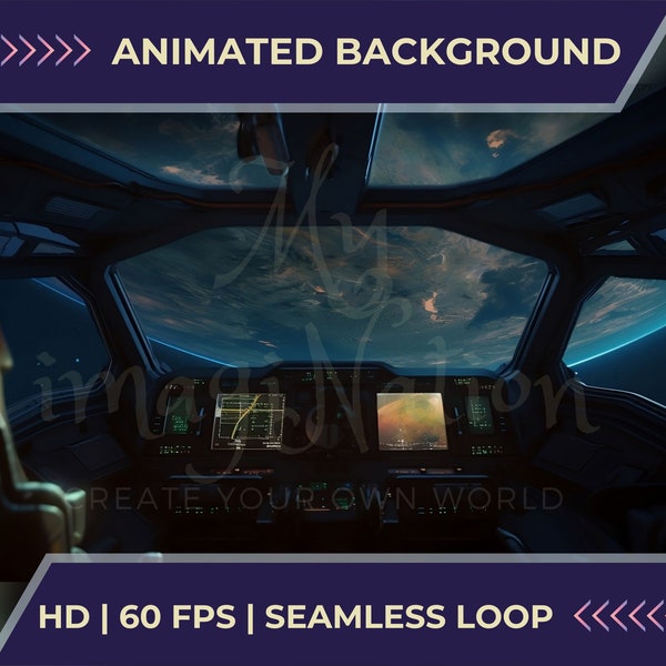 Spaceship Animated Background - Etsy