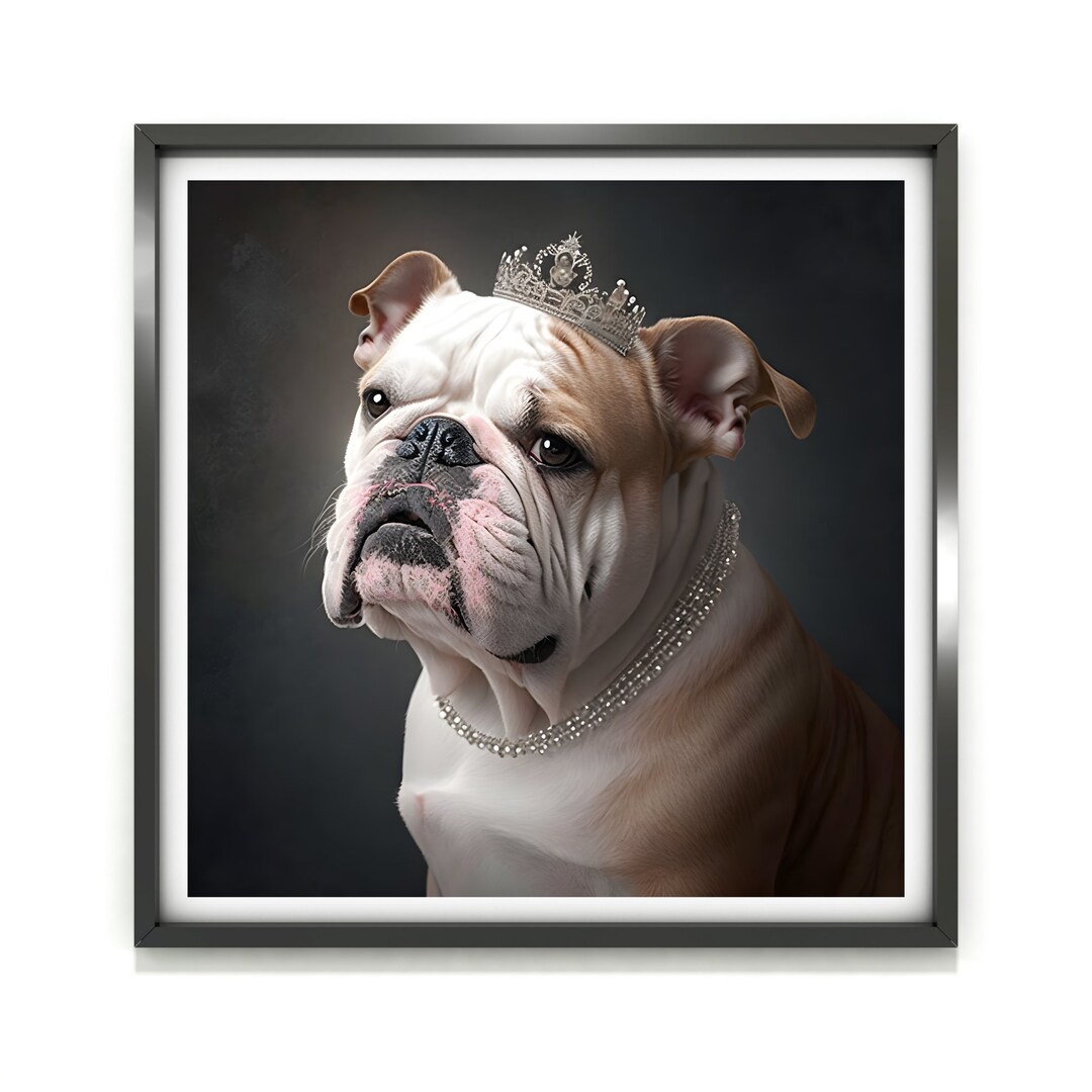 Vintage Bulldog Wall Art, Historical Dog Art, 1800s Bulldog Wearing ...