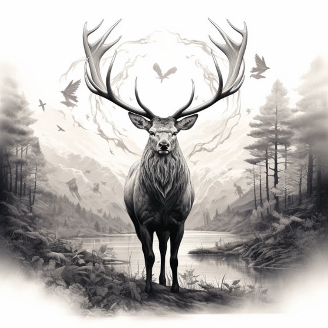 Monarch of the Glen Stag Wall Art, Printable Stag Deer, Buck Deer ...
