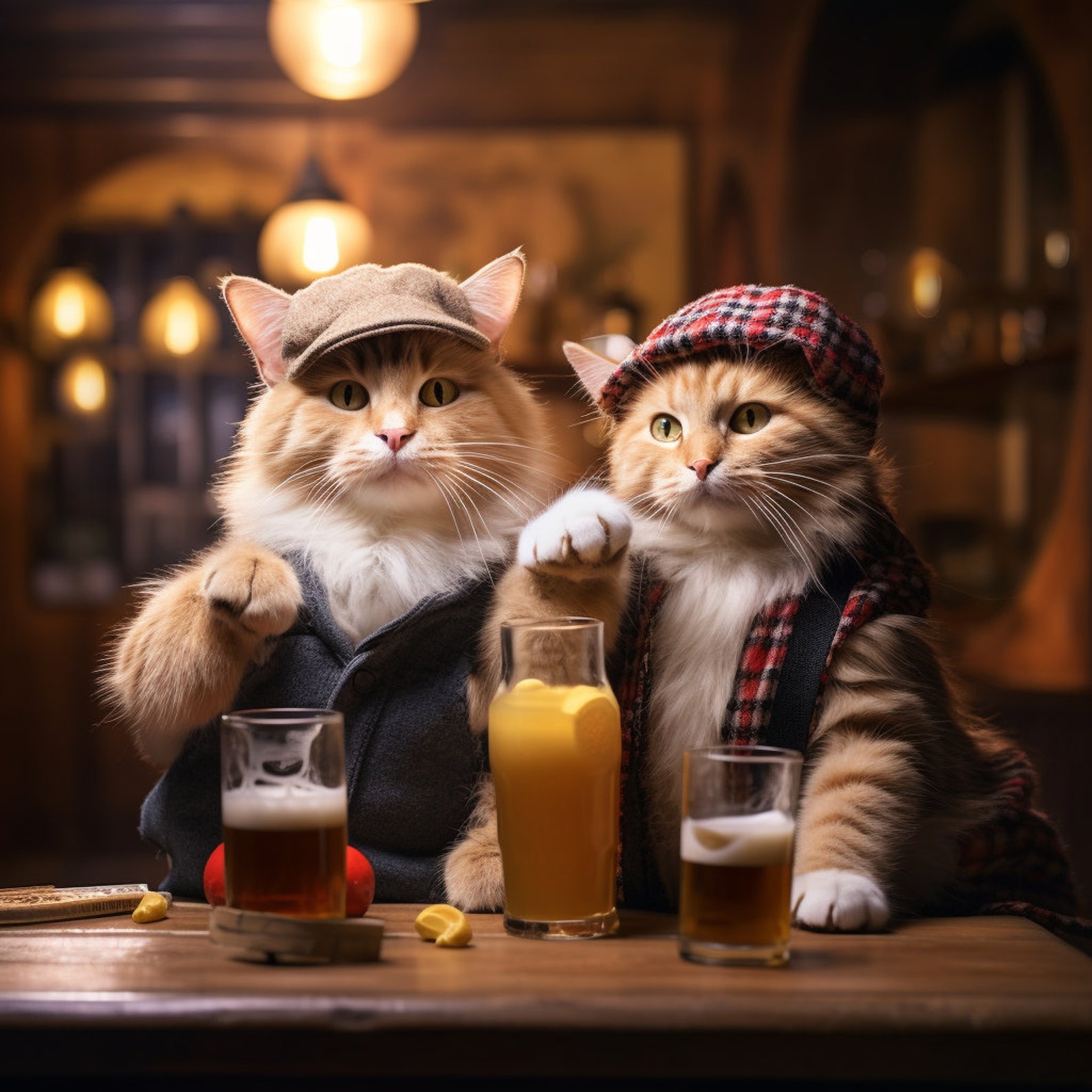 Funny Drunk Cats, Cat Wall Art Poster, Cat Drinking Beer, Grumpy Cat in ...