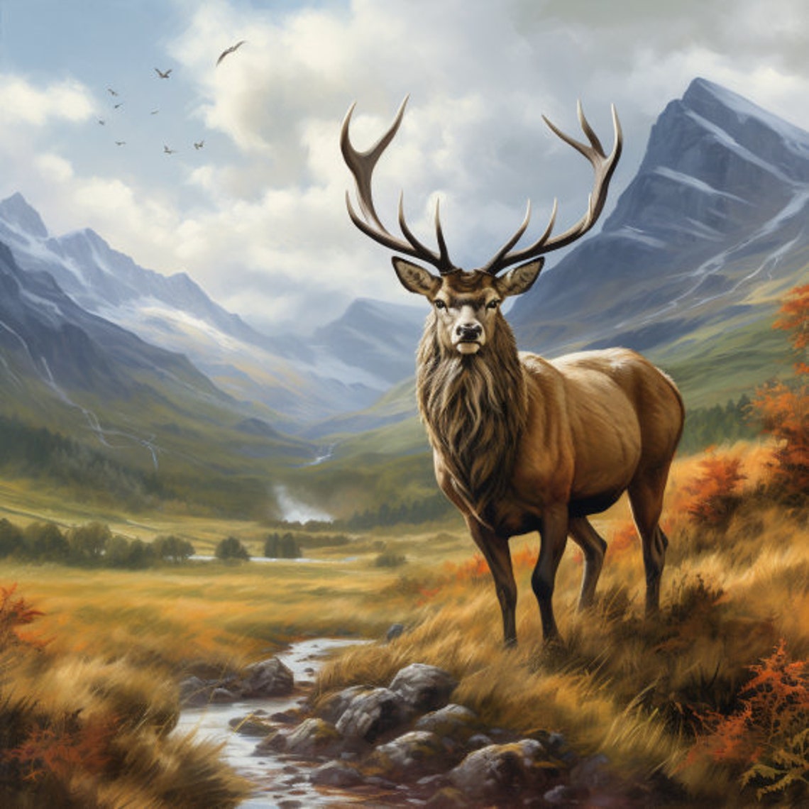 Monarch of the Glen Stag Wall Art, Printable Stag Deer, Buck Deer ...