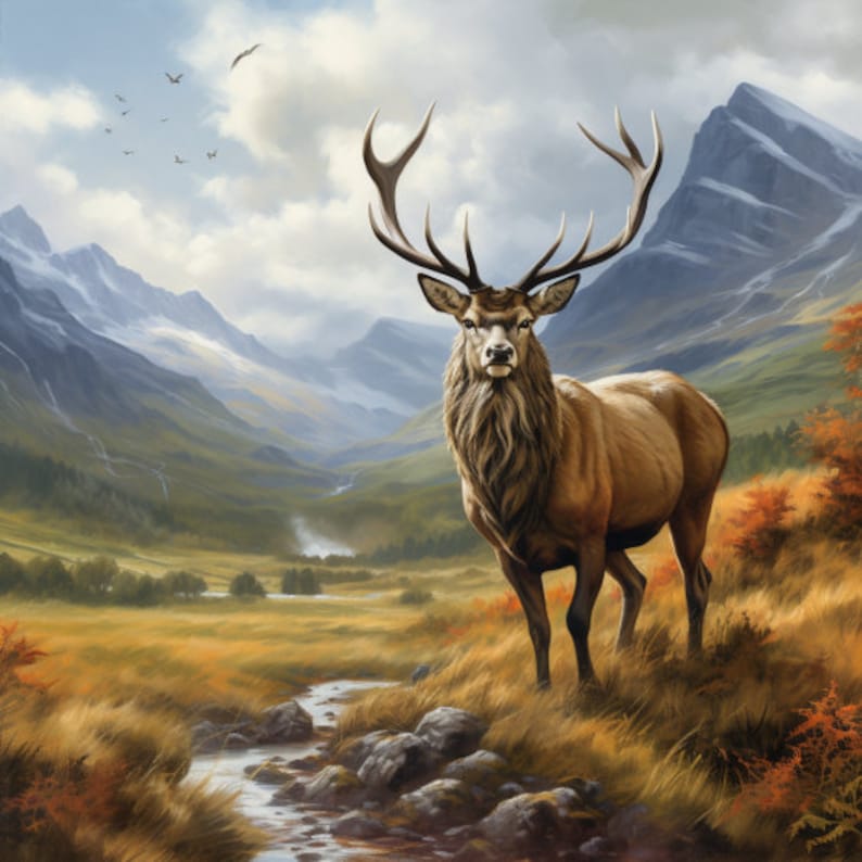 Monarch of the Glen Stag Wall Art, Printable Stag Deer, Buck Deer ...