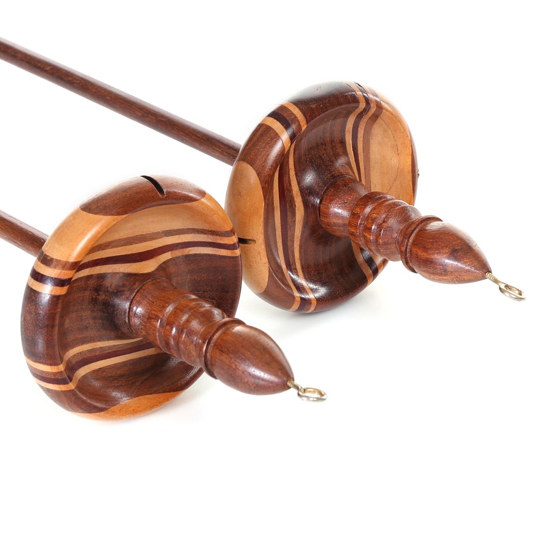 Premium Multi-wood Top Whorl Drop Spindle for Beginner Hand Spinning ...