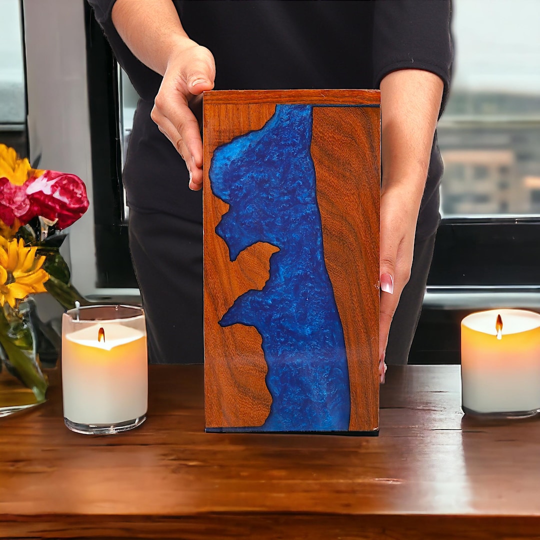 Resin and Rosewood Mix Cremation Urns for Human Ashes Adult, Burial ...