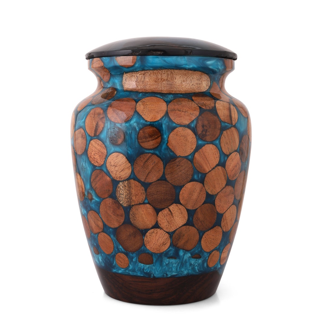 Resin and Rosewood Mix Cremation Urns for Human Ashes Adult, Burial ...