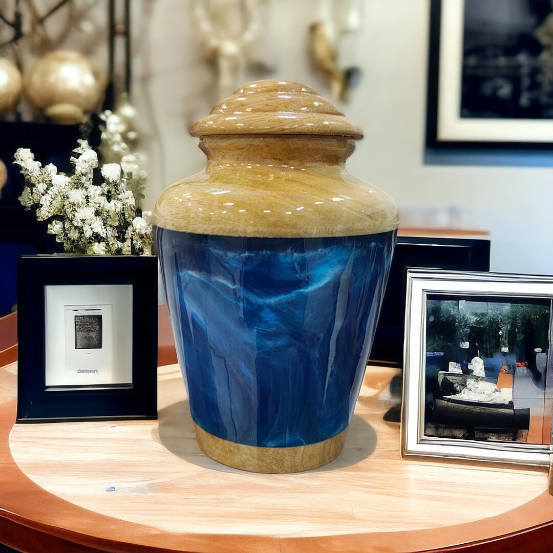 Resin and Rosewood Mix Cremation Urns for Human Ashes Adult, Burial ...