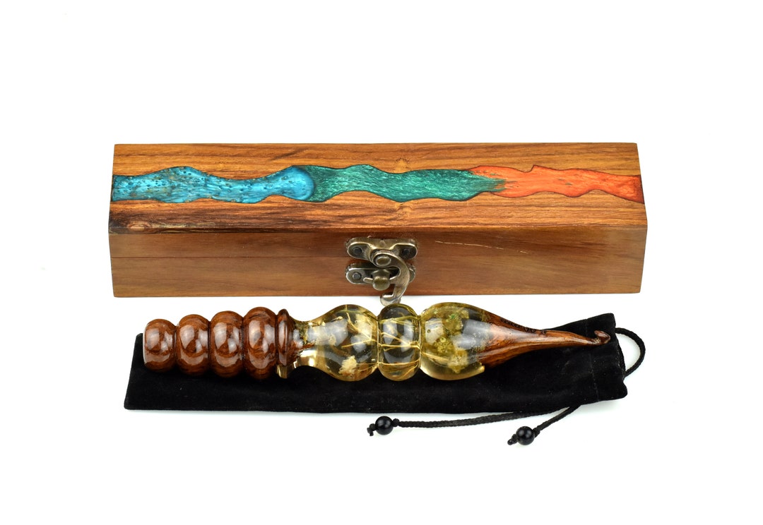 Clear Resin and Wooden Mix Crochet Hooks for Knitting, Wooden Crochet ...