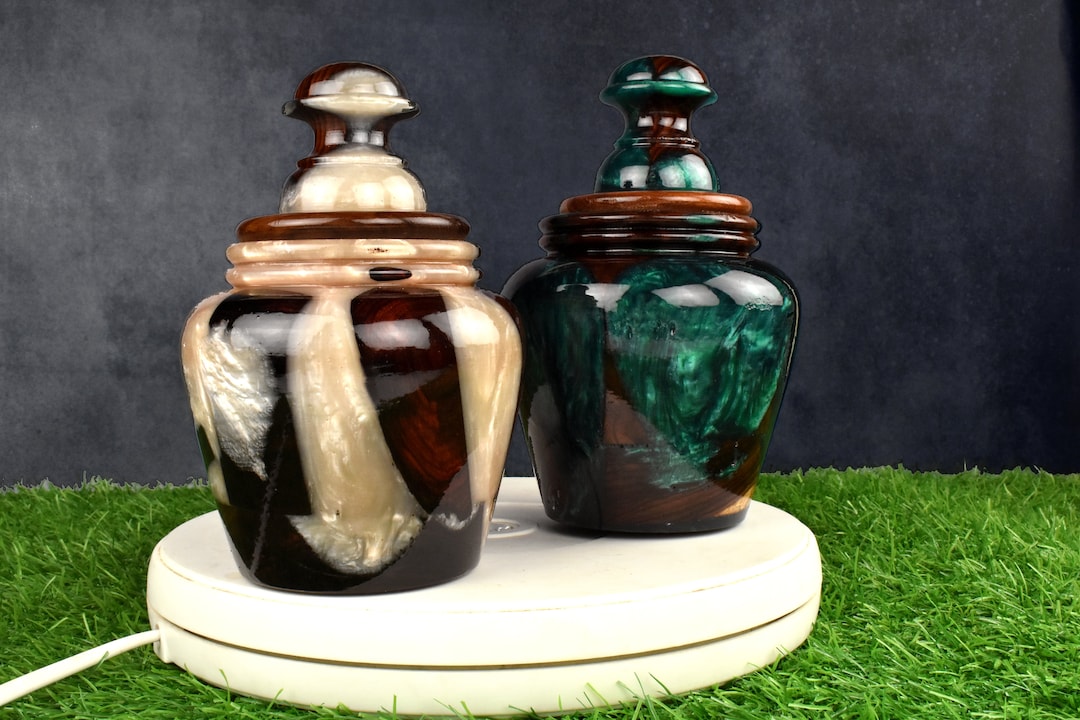 Rosewood Cremation Urn for Human Ashes Adult, Resin Burial Urns for ...