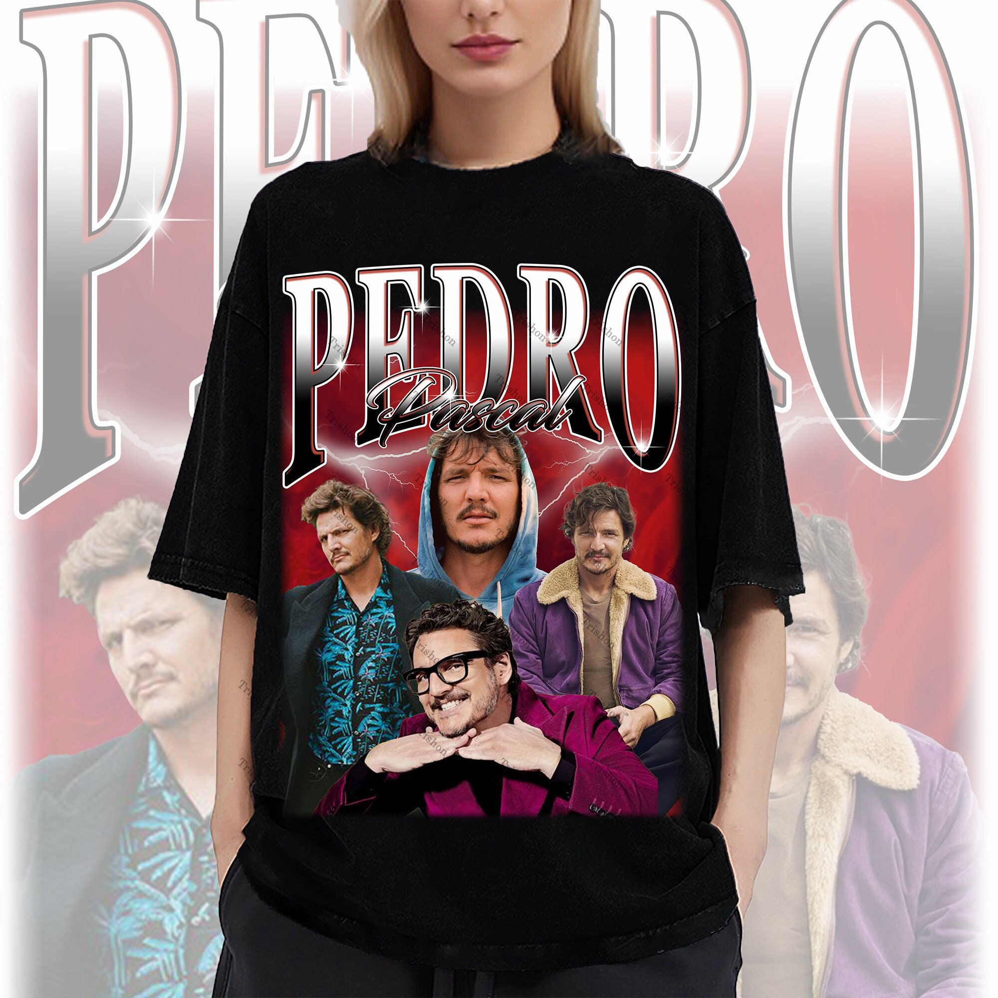 Retro Pedro Pascal Shirt-pedro Pascal Crewneck,pedro Pascal Sweatshirt ...