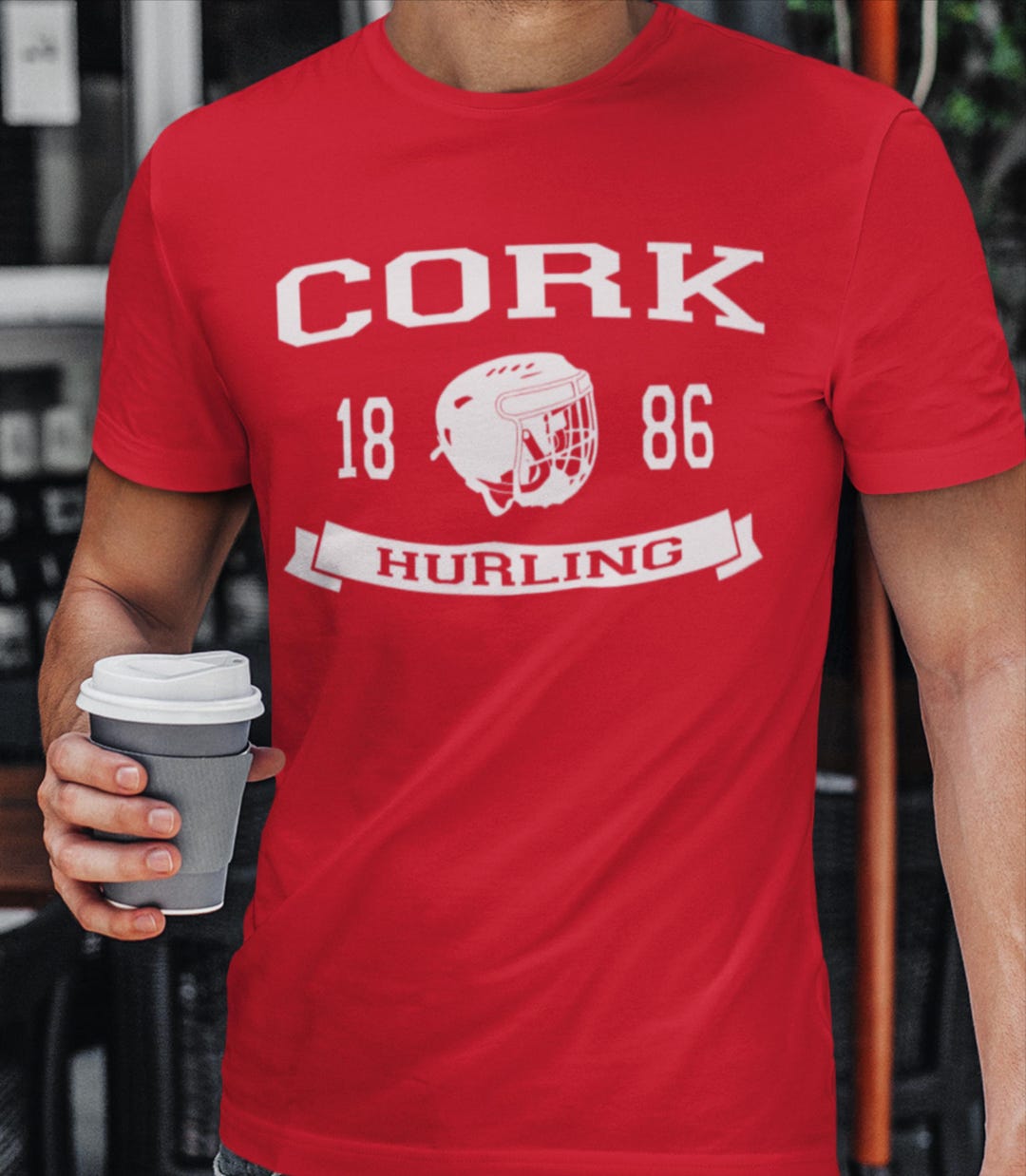 Cork Hurling T-shirt - IRL - Gaelic Games - Featuring Helmet Design ...