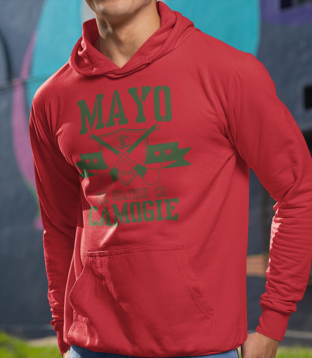 Mayo Camogie Shield With Crossed Hurls Hoodie GAA Gaelic Games Adult ...