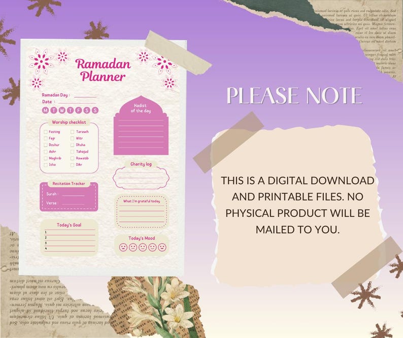 2026 Digital Ramadan Daily Pink Planner, Editable Canva Islamic ...