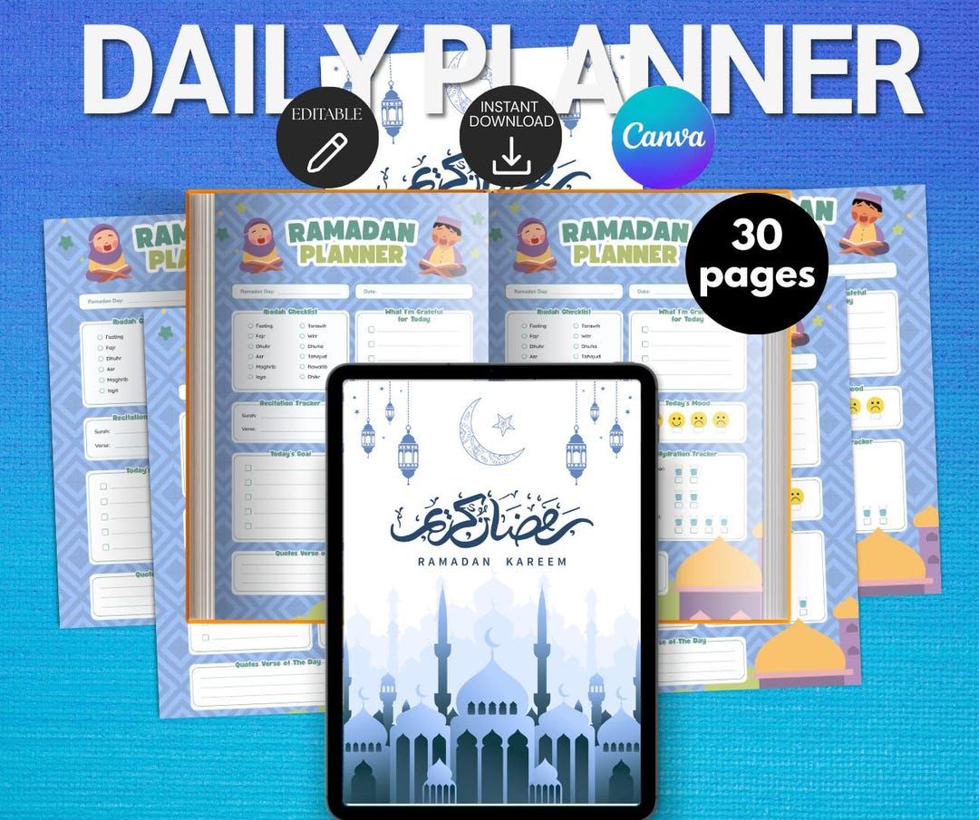 2026 Digital Ramadan Daily Planner for Kids, Muslim Prayer Fasting ...