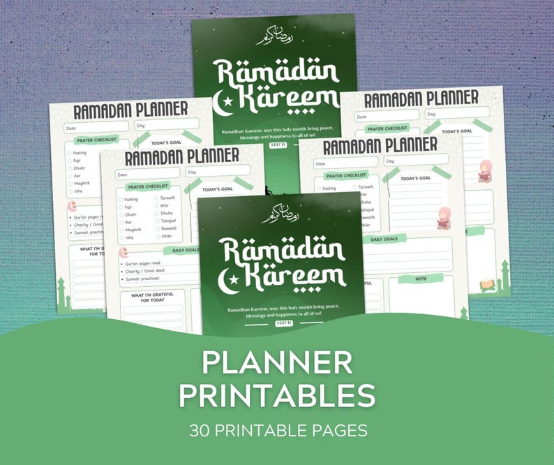 2026 Digital Ramadan Daily Planner MRR & PLR, Muslim Prayer Fasting ...