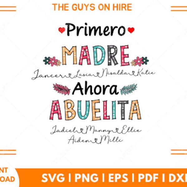 Primero Madre Ahora Abuela Svg Etsy