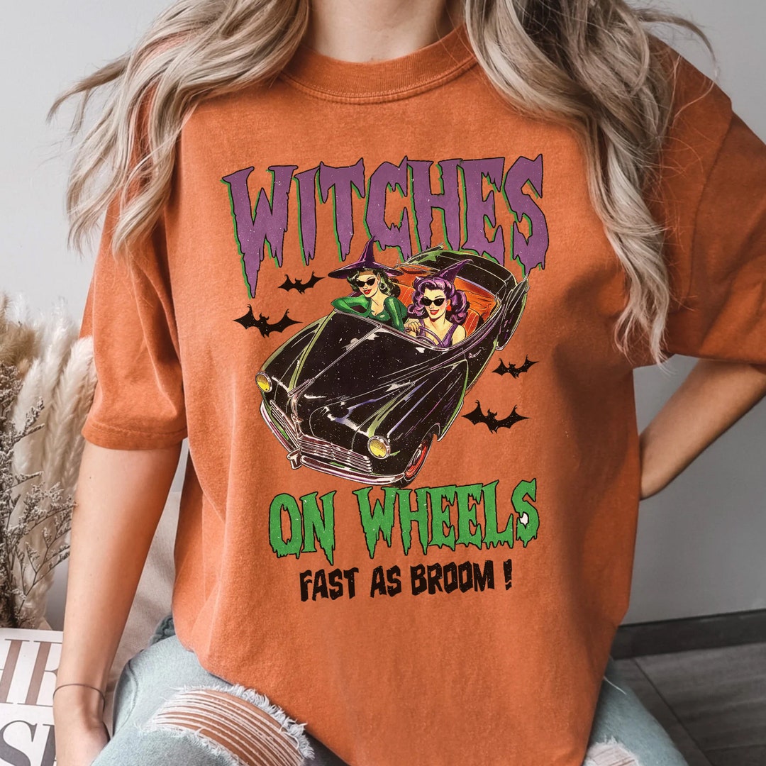 Retro Witches on Wheels Tee, Goth, Gothic, Alt, Rockabilly, Halloween ...