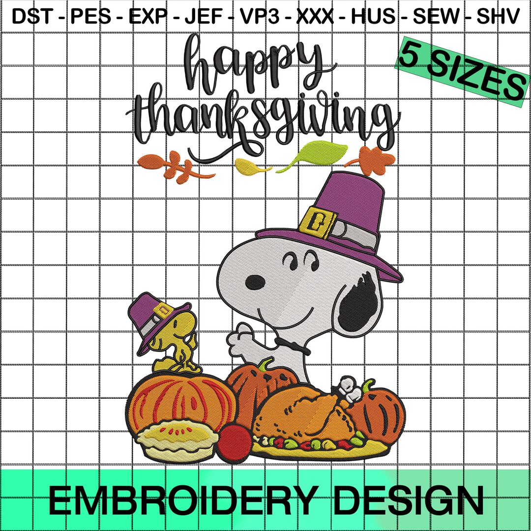 Happy Thanksgiving Embroidery Designs Thanksgiving Embroidery Files ...