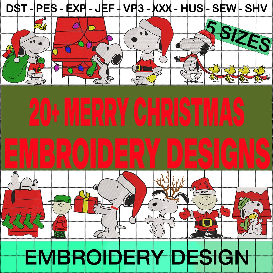 20 Merry Christmas Embroidery Designs Christmas Embroidery Files ...