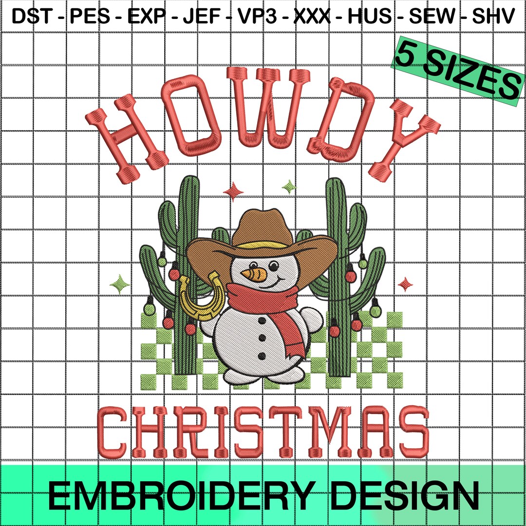 Howdy Christmas Embroidery Designs Merry Christmas - Etsy