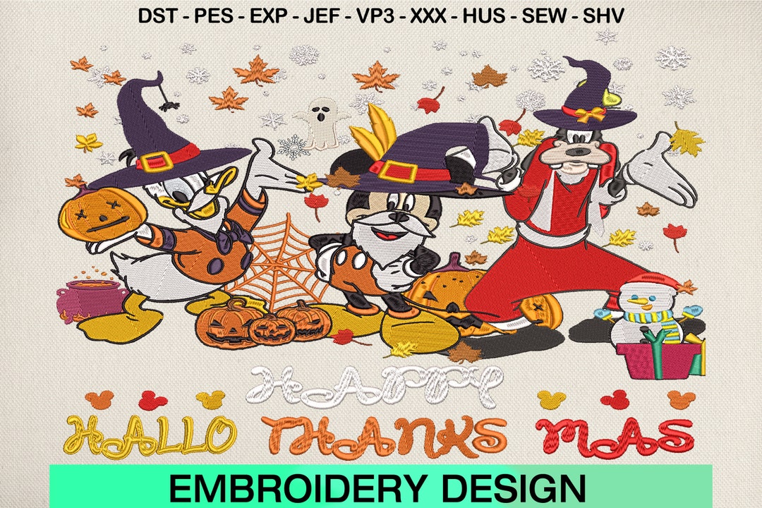 Happy Hallo Thanks Mas Embroidery Designs Mouse Thanksgiving - Etsy