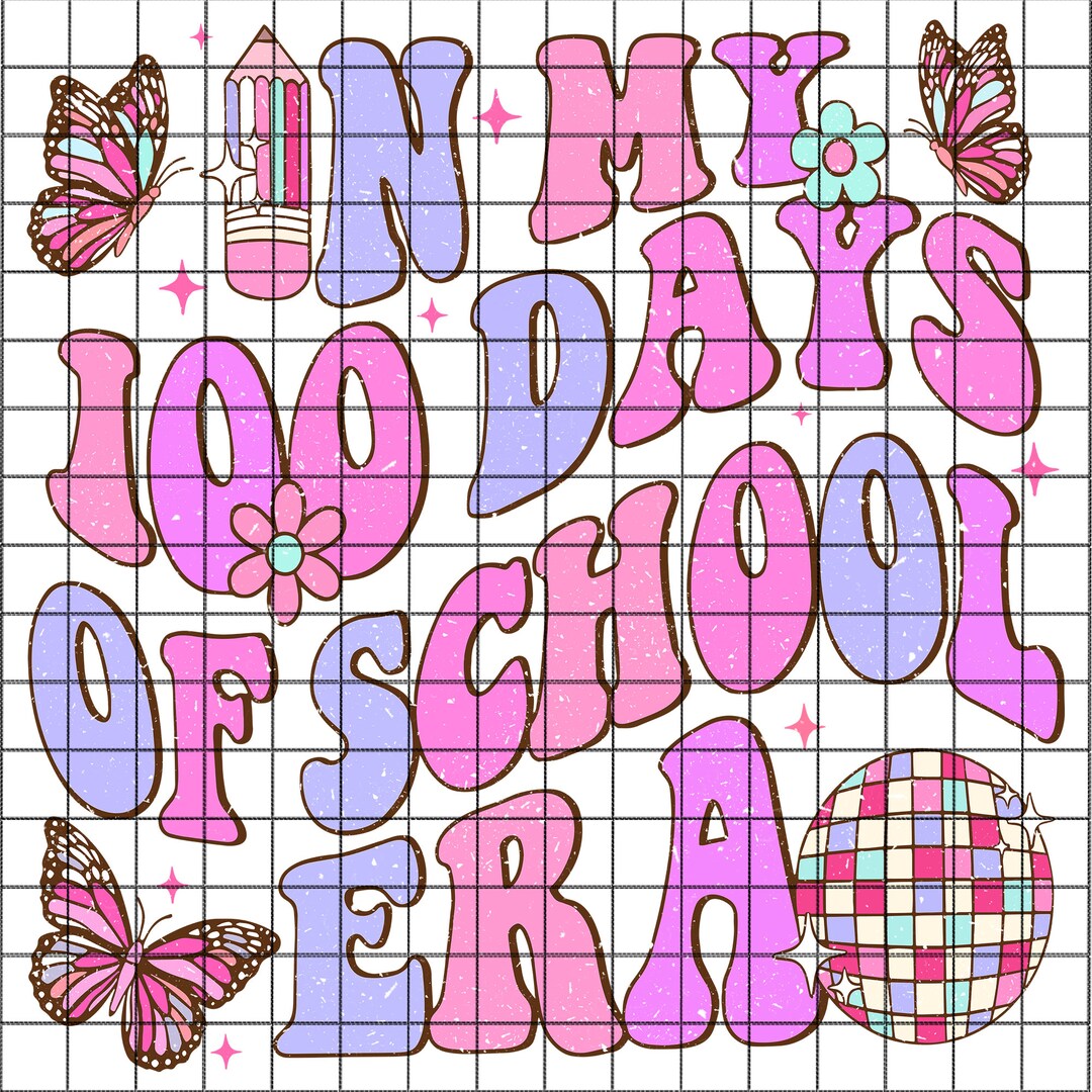 Retro in My 100 Days of School PNG, in My 100 Days of School Era Png ...