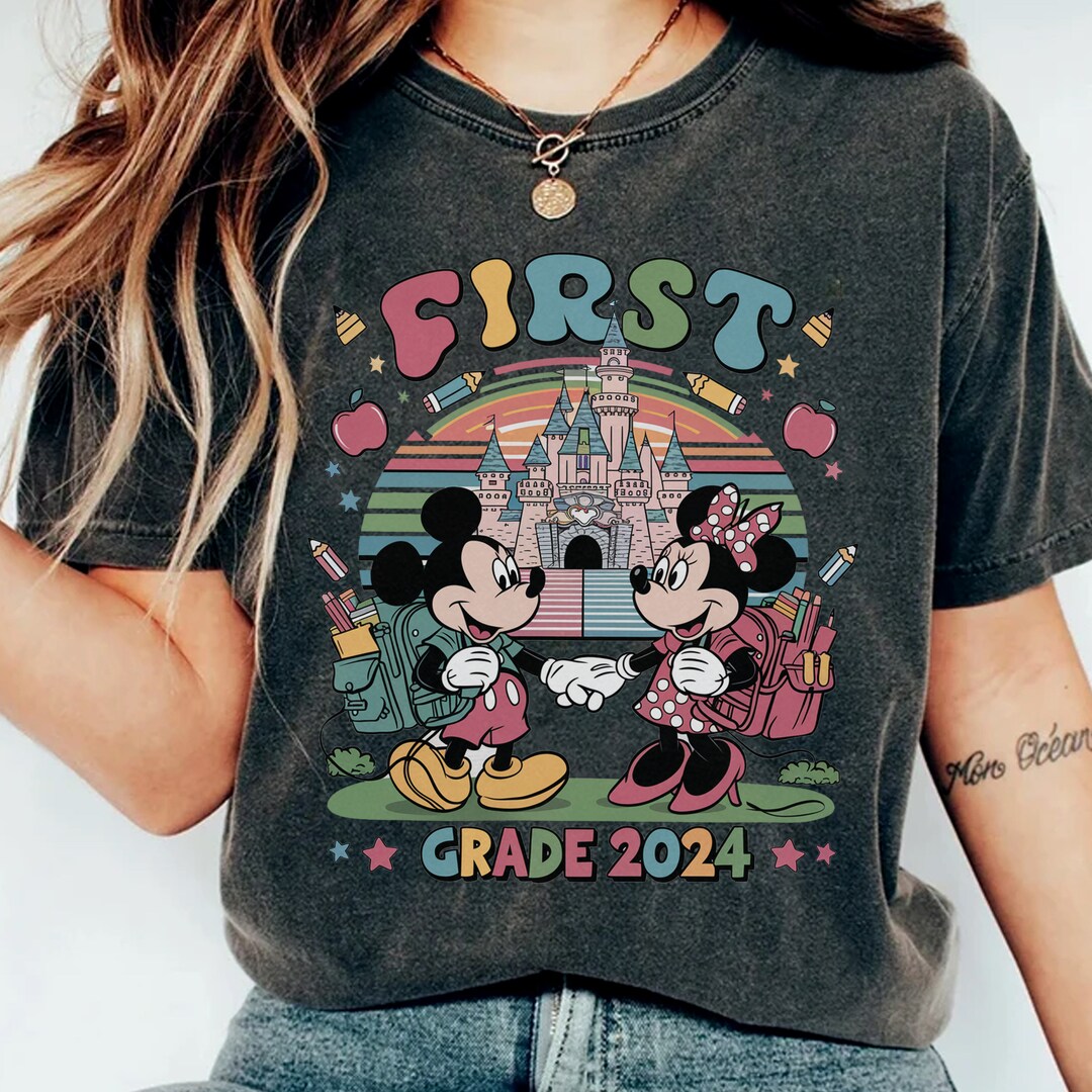 Sudadera retro de primer grado 2024, camisa de Disney School 2024 ...