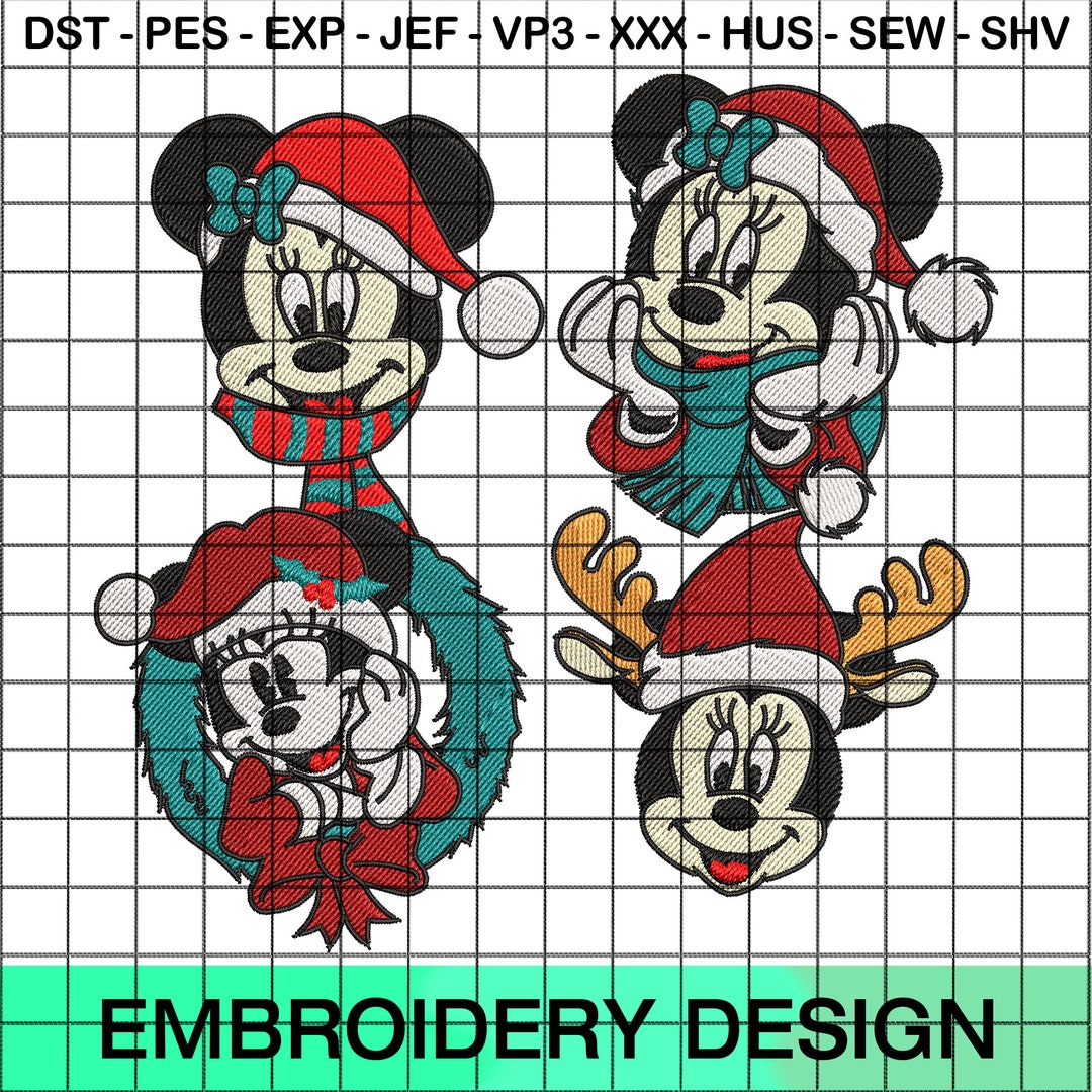 Christmas Mouse Embroidery Designs Christmas Embroidery Files Machine ...