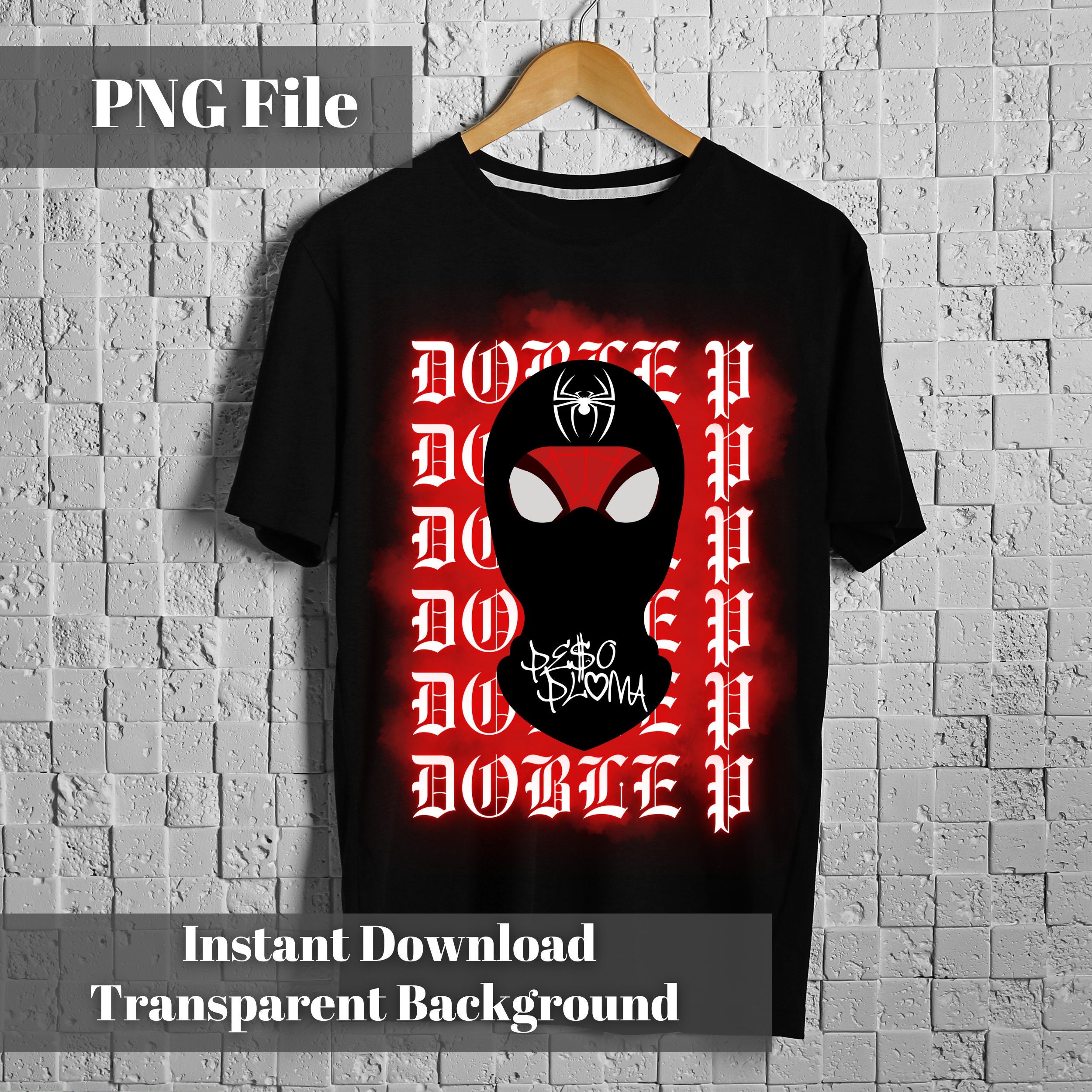 Peso Pluma PNG, DOBLE P Tour PNG, Spider, Peso Pluma Tshirt Digital ...