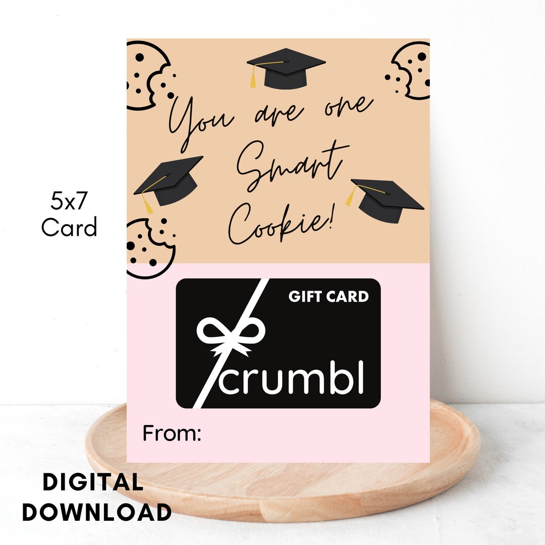 Graduation Smart Cookie Gift Card Holder, Graduate Crumbl Gift Card ...