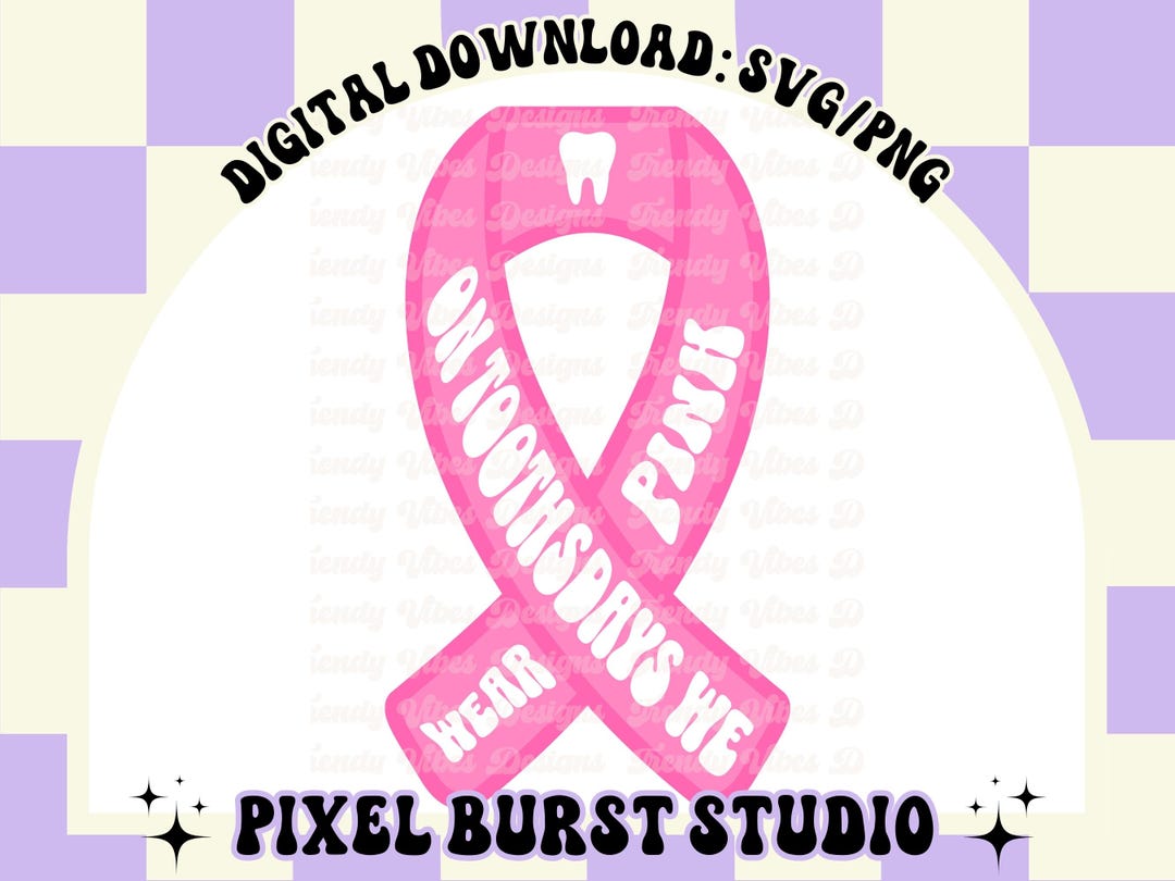 Tooth Breast Cancer Ribbon |SVG| PNG | Dental |breast Cancer| October ...