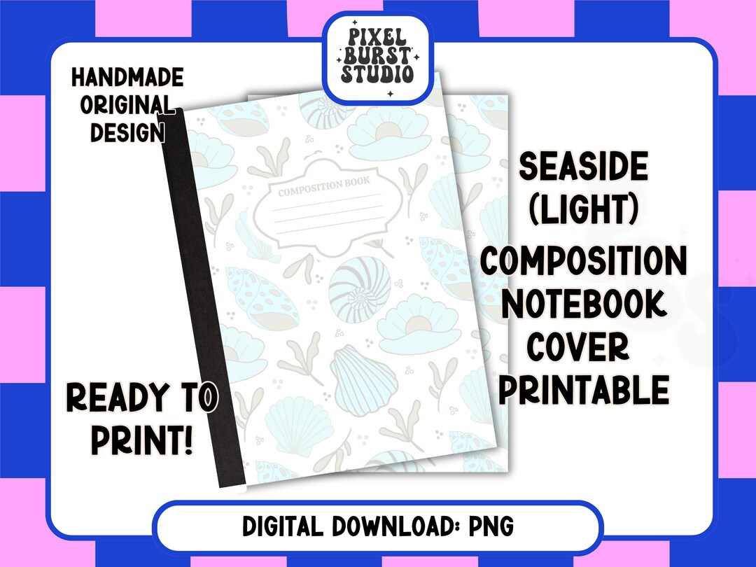 Coastal Seashell Composition Notebook Cover | Beach Ocean Theme ...