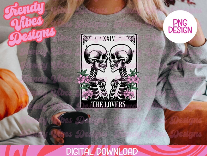 Spooky Lover's Skeleton Tarot Card PNG| Perfect for Halloween ...