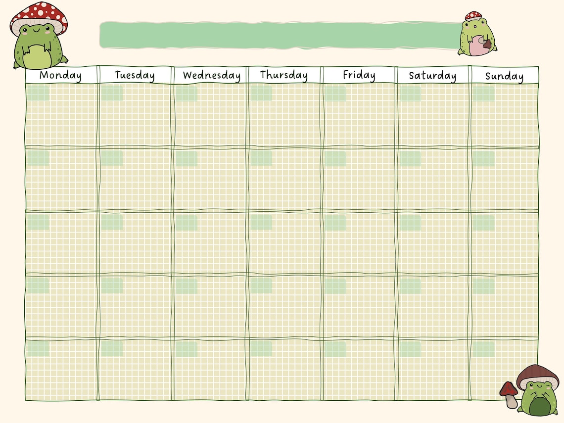 Cute Monthly Calendar Printable / Digital Download / - Etsy