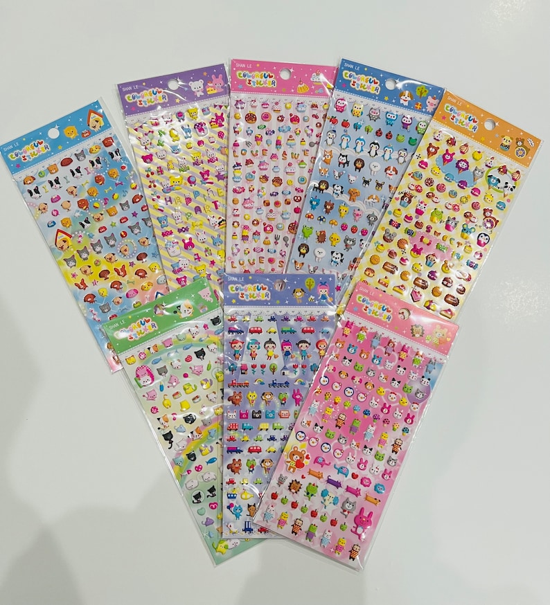 Random Mystery 3D Sticker Sheets: Assorted Styles, Puffy Bubble ...