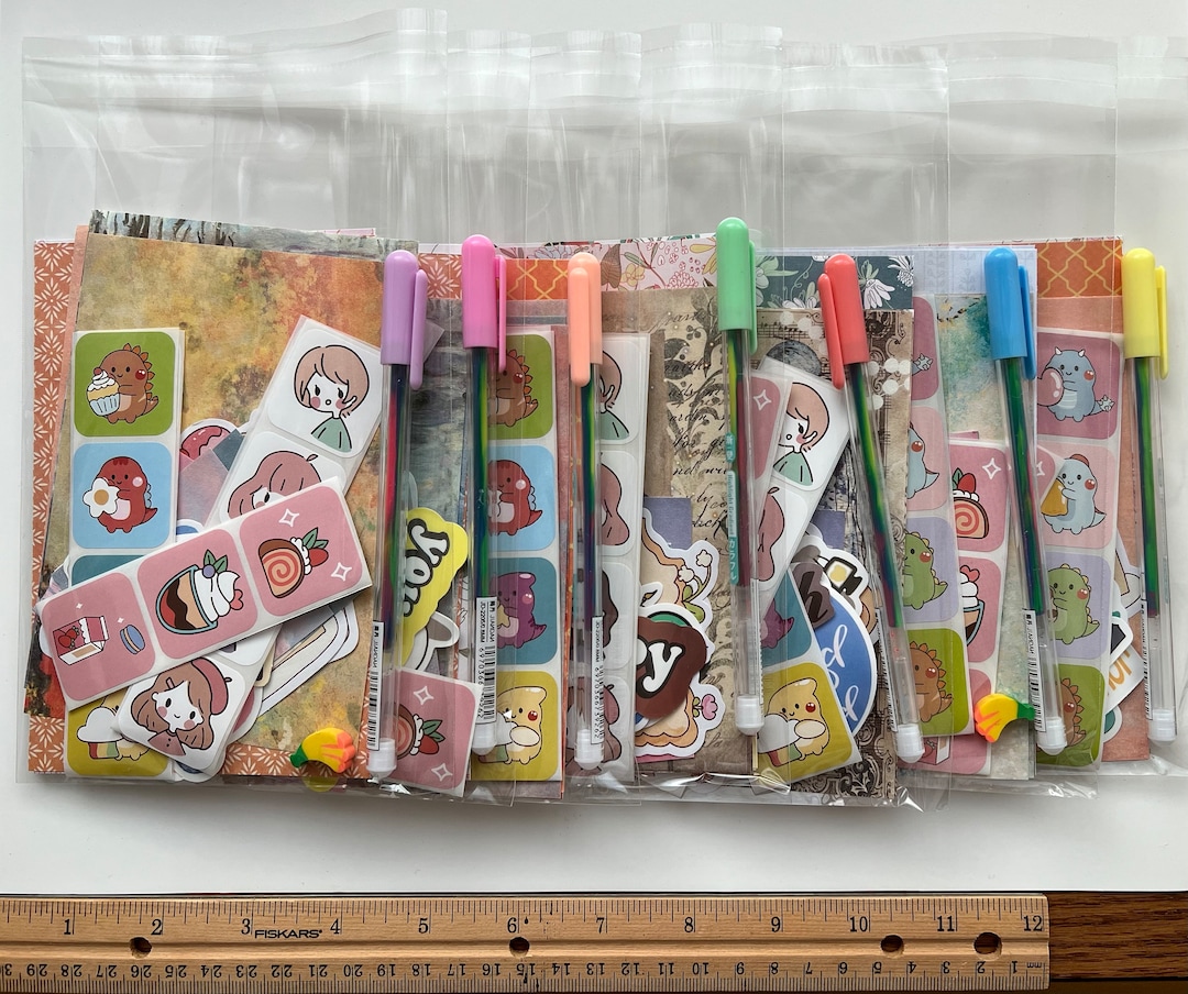 40+ Items Cute Random Stationary Grab Bag | Scrapbook Pattern Paper ...