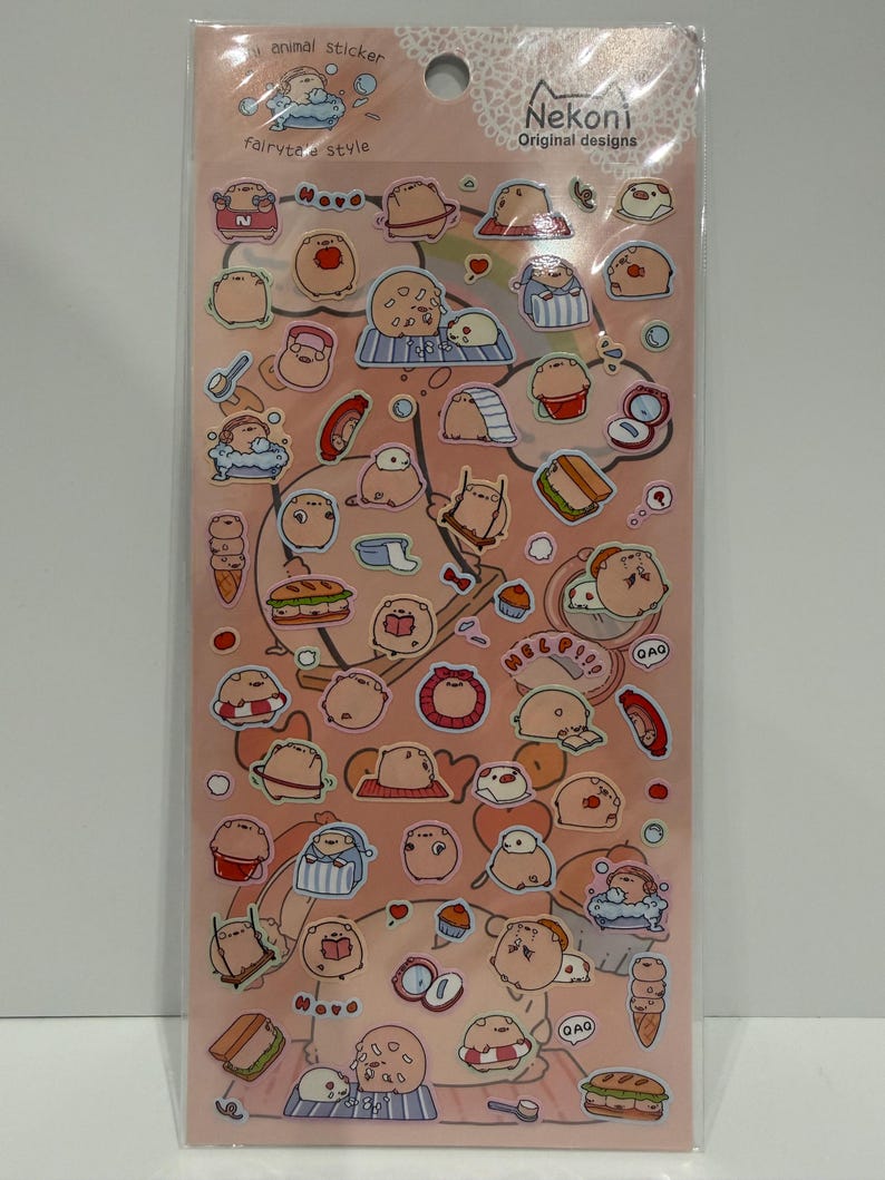 Cute Character Sticker Sheets: Kawaii Sticker Sheets of Capybara, Pig ...