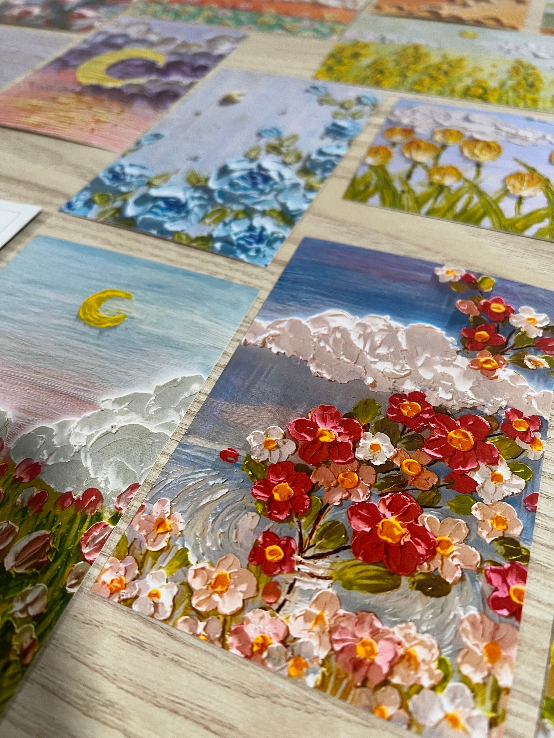 Postcards: Floral, Sun, Moon, Stars Sky Theme - Etsy